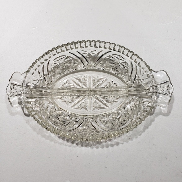 Dining | Crystal Divided Dish Handled | Poshmark